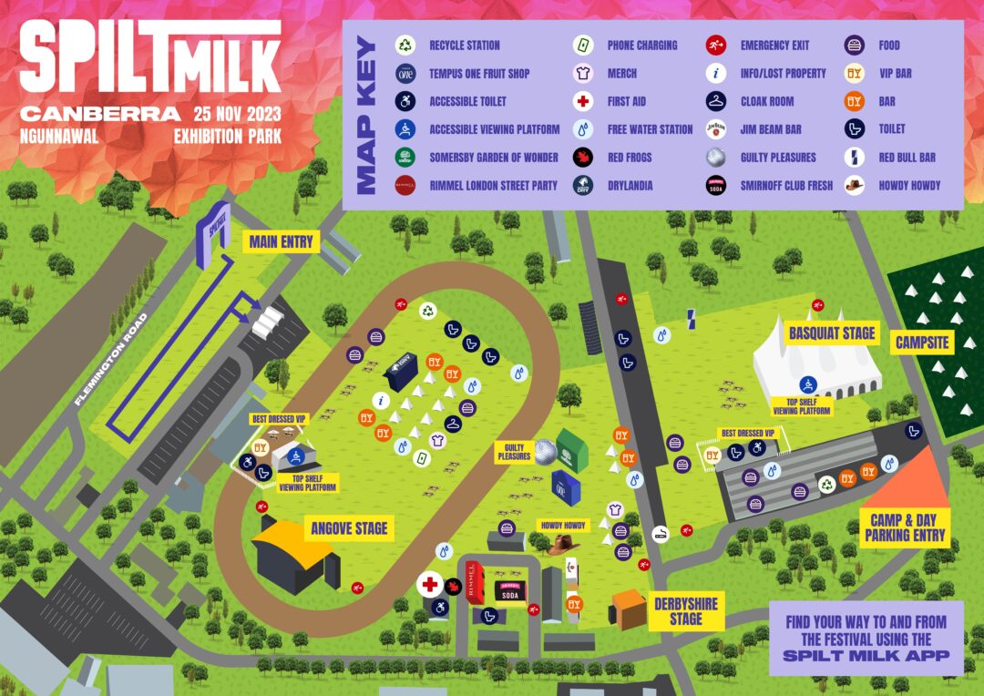 CANBERRA SET TIMES & MAP - Spilt Milk