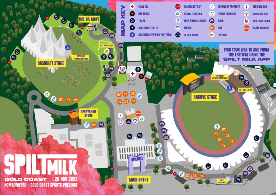 GOLD COAST SET TIMES & MAP - Spilt Milk