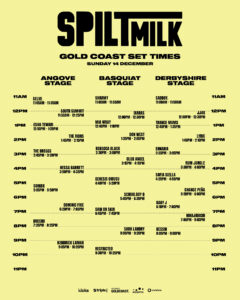 GOLD COAST SET TIMES & MAP - Spilt Milk